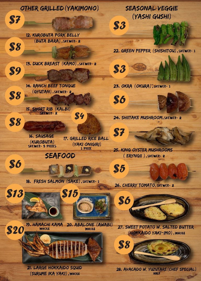 Our Menu – The Yakitori Bar