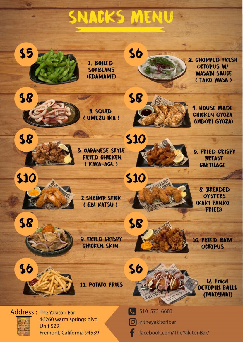 Our Menu – The Yakitori Bar